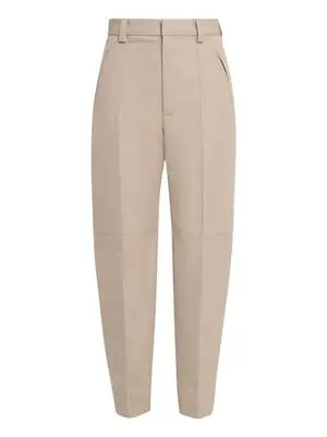 Bottega Veneta High-rise Tapered Wool Trousers - Camel Club