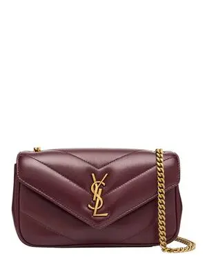 Saint Laurent Loulou Chain Crossbody Bag - Hot Wine