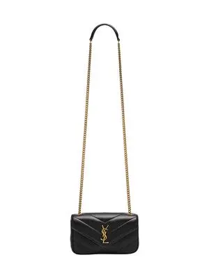 Saint Laurent Loulou Chain Crossbody Bag - Noir