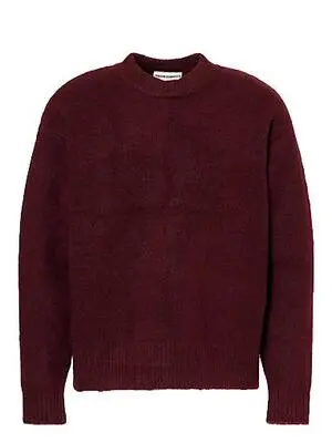 THE COUTURE CLUB Crewneck Knitted Jumper - Burgundy