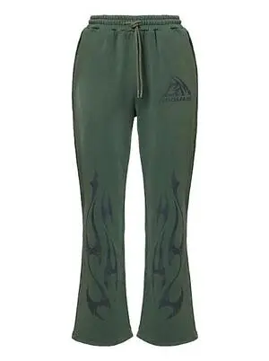 GODMADE Logo Washed Straight-leg Cotton-jersey Jogging Bottoms - Green