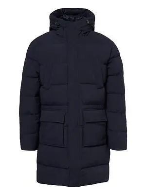 ARNE Hooded Mid-length Padded Parka - Navy