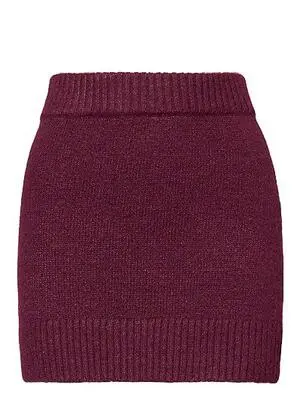 THE COUTURE CLUB Slim-fit Knitted Mini Skirt - Plum