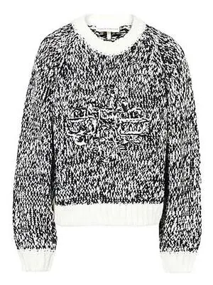 THE COUTURE CLUB Emblem Knitted Jumper - Black