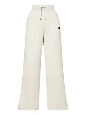 TALA Flocked-logo Wide-leg Cotton-blend Jogging Bottoms - Oat Marl