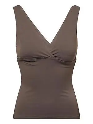 TALA Dayflex Long V-neck Top - Mocha Brown