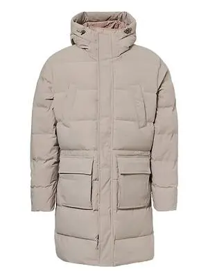 ARNE Hooded Mid-length Puffer Parka - Taupe