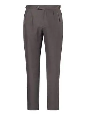 NOBL Axton Pleated Tailored Woven Trousers - Charcoal