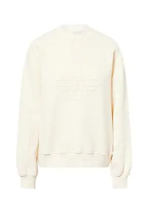 THE COUTURE CLUB Raised Emblem Cotton-jersey Sweatshirt - Buttermilk