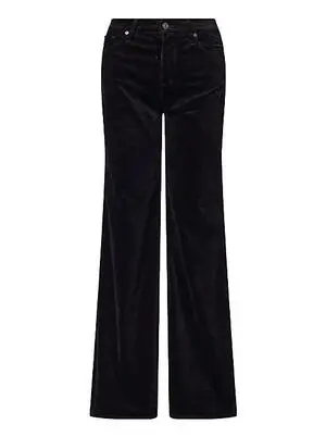 7 For All Mankind Retro Flare Velvet Stretch-cotton Blend Jeans - Black
