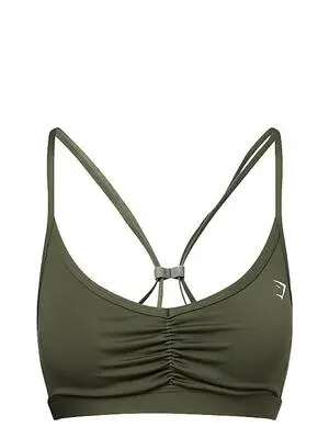 GYMSHARK Ruched Medium-support Sports Bra - Gs Winter Olive