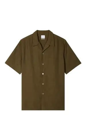 Paul Smith Khaki Lyocell-cotton Short-sleeve Shirt - Green