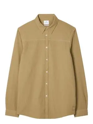 Paul Smith Tan Textured-cotton Shirt - Brown