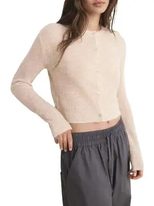Mango Cropped Cardigan - Beige