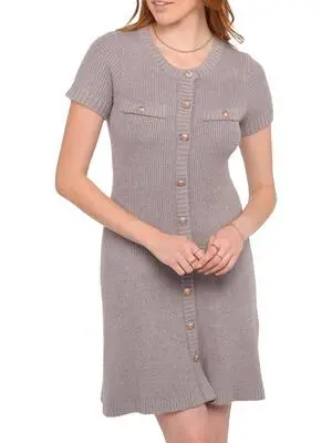 PETAL & PUP Jaxon Mini Sweater Dress - Grey