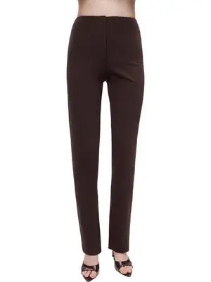 NOCTURNE Split-Hem Trousers Brown