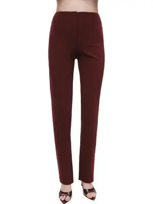 NOCTURNE Split-hem Trousers - Burgundy
