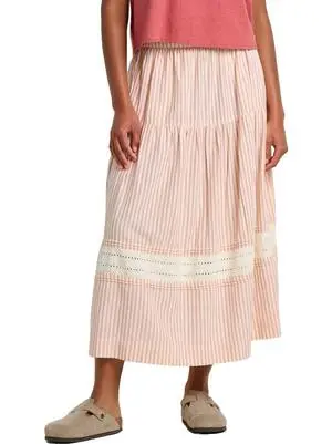 TOAD & CO Airscape Midi Skirt - Dusty Cedar Stripe Dobby