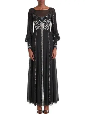 TEMPERLEY LONDON Sofia Embellished Gown - Black