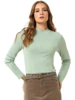 SINGLE STITCH Long Sleeve Crew Neck Tee - Mint Green