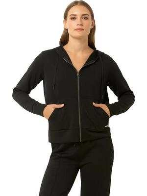 SINGLE STITCH Ultra Soft Full Zip Relaxed Fit Hoodie Black