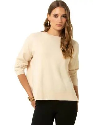 SINGLE STITCH Relaxed Crew Neck Sweater - Buttercream