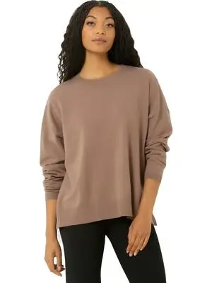 SINGLE STITCH Relaxed Crew Neck Sweater - Deep Taupe
