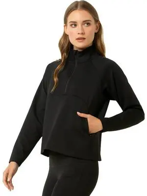 SINGLE STITCH Performance 1/4 Zip Pullover - Black