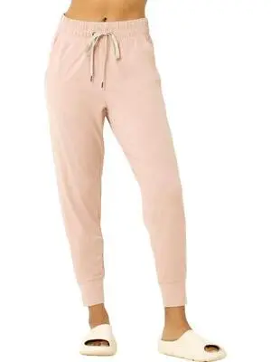 SINGLE STITCH Lightweight Drawstring Jogger - Heather Pink