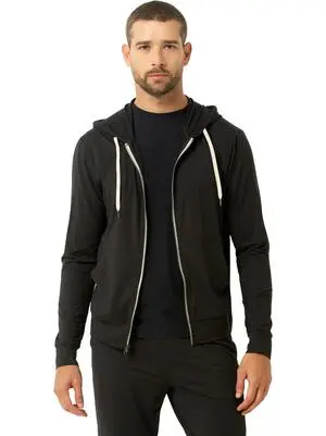 SINGLE STITCH Full Zip Hoodie Heather Black