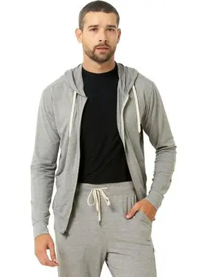 SINGLE STITCH Full Zip Hoodie Heather Gray