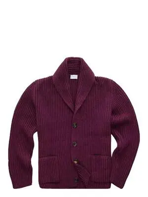 WOLF VS. GOAT (WVG) Wool Chunky Shawl Collar Cardigan - Chianti
