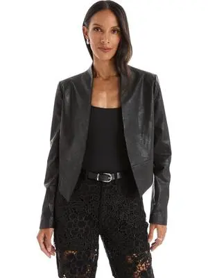 THE NOLI SHOP Yasmin Leather Jacket - Black