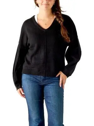 VOYAGEUR BY MERSEA Lugano Cashmere V-neck Sweater - Black