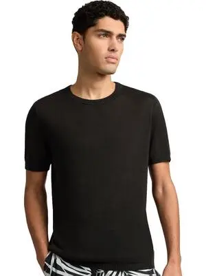 Onia Linen Knit Tee Shirt - Washed Black