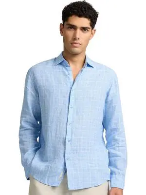 Onia Linen Long Sleeve Shirt - Blue Multi