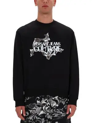 Versace Sweatshirt With Baroque Print - Black
