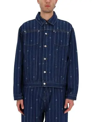 Drole De Monsieur Denim Monogramme Jacket - Blue