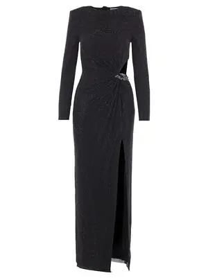 SELF-PORTRAIT Long Dress With Rhinestones - Black