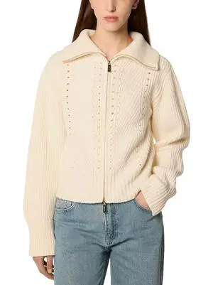 Tresse Mabino Zippered Sweater - Off White
