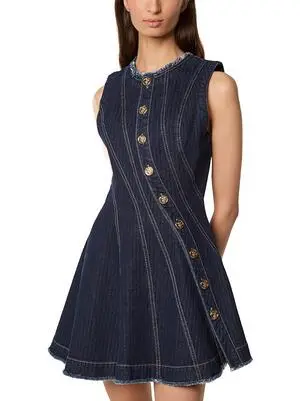 Tresse Roya Denim Mini Dress - Dark Blue