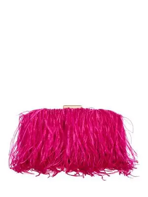 Aqua Feather Clutches Magenta