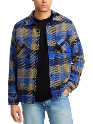 WAX LONDON Whiting Pike Check Overshirt Blue/khaki