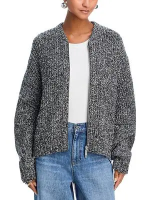 Helmut Lang Merida Wool Blend Cardigan - Black/white Marl