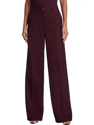 Helmut Lang Wool Vented Wide Leg Pants - Mahogany