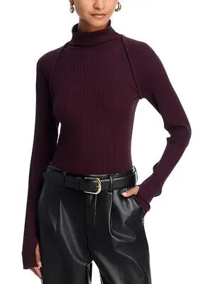 Helmut Lang Shrug Layer Turtleneck Sweater - Mahogany
