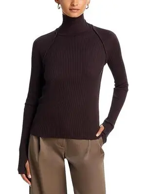 Helmut Lang Shrug Layer Turtleneck Sweater - Truffle