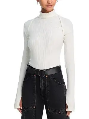 Helmut Lang Shrug Layer Turtleneck Sweater - Winter White