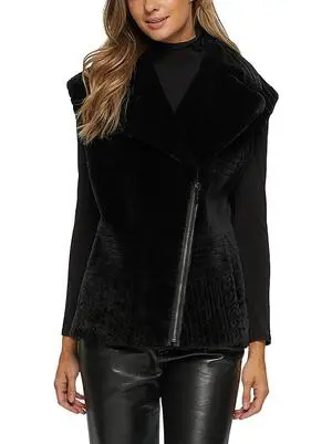 GORSKI Shearling Zip Vest With Grooved Pattern