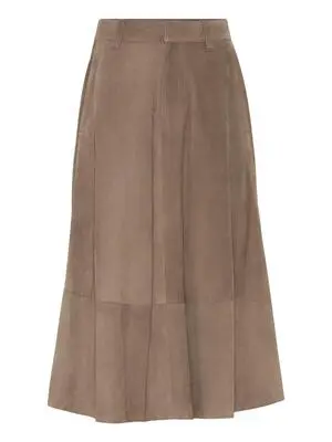 BRUNELLO CUCINELLI Suede Midi Skirt